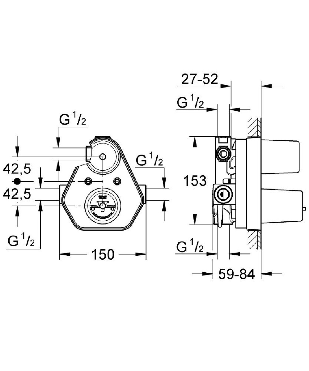 GROHE - CORPO INCASSO PER MISCELATORE VASCA/DOCCIA TERMOSTATICO - 34212000