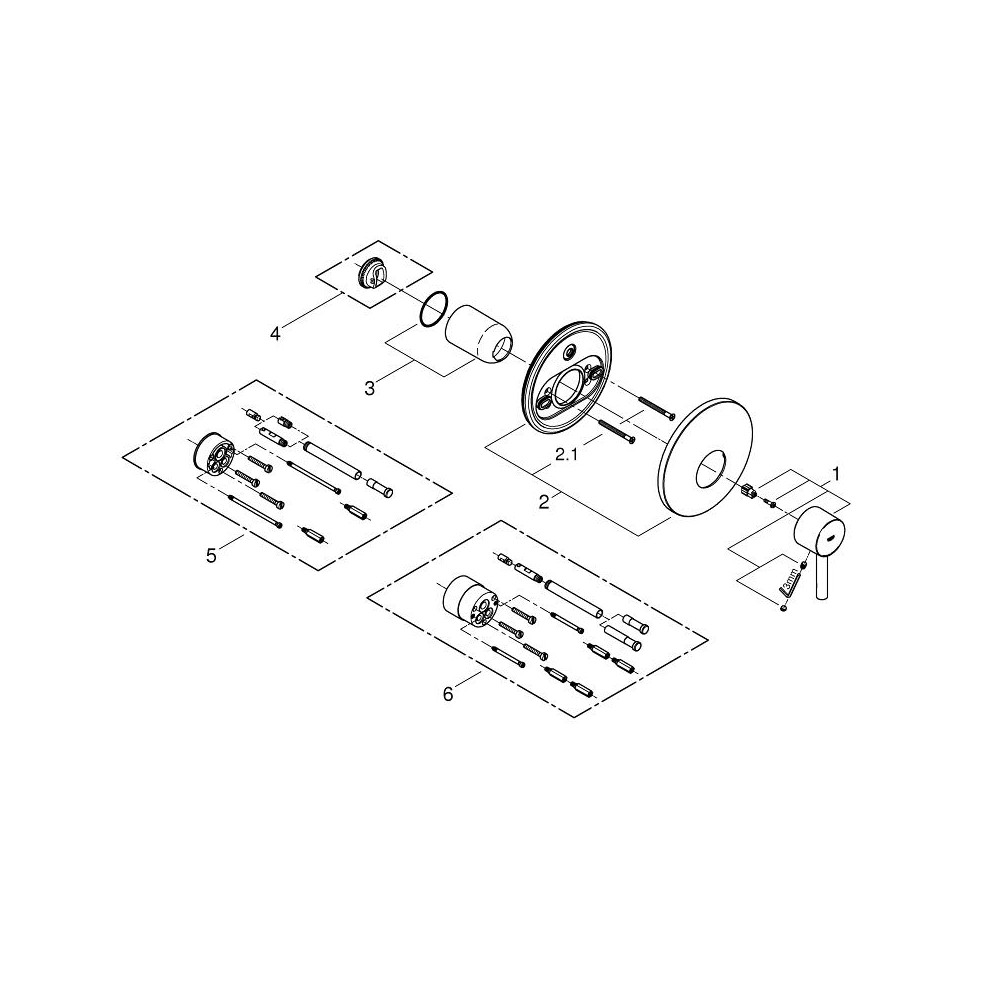 GROHE RICAMBIO - ESSENCE MISCELATORE MONOCOMANDO CROMATO PER DOCCIA ...