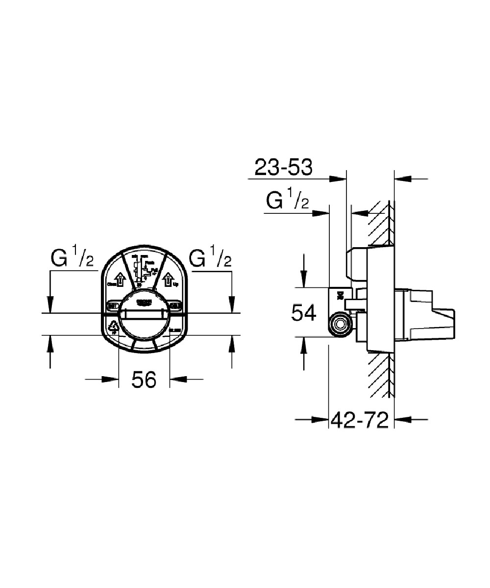 GROHE EUROCUBE - CORPO INCASSO + PARTE ESTERNA EUROCUBE GRUPPO COMPLETO ...